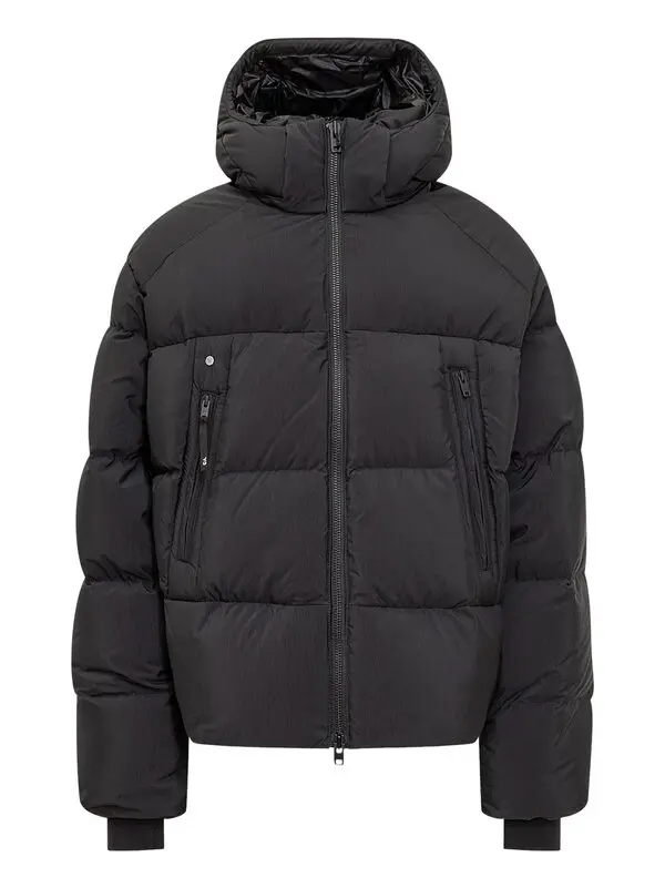 Y3 Padded Down Hooded Jacket - Black