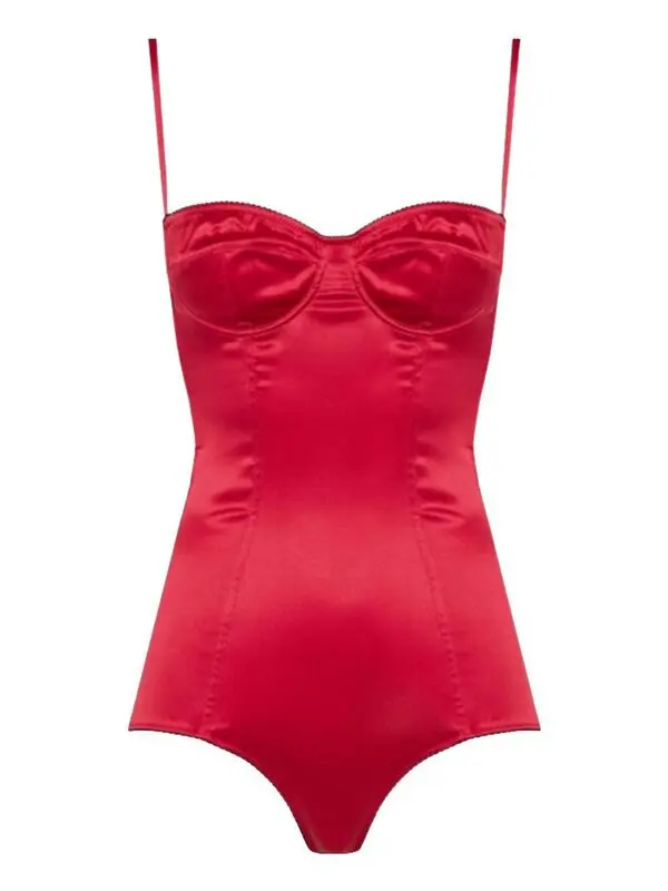 Dolce & Gabbana Satin Bodysuit - Red