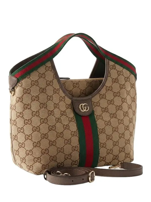 Gucci Giglio Small Tote Bag - Beige And Dark Brown