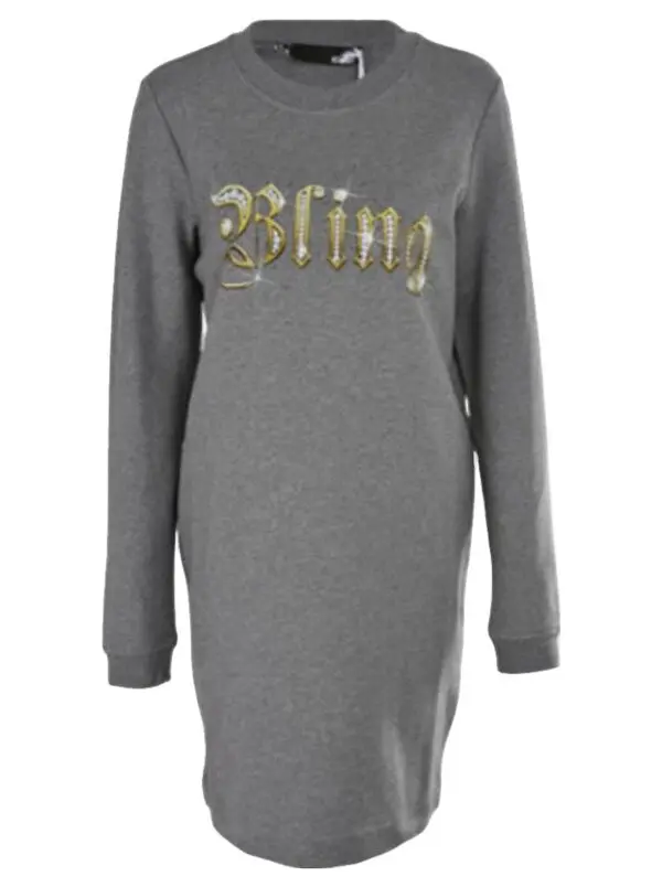Moschino Printed Logo Dress - Gray