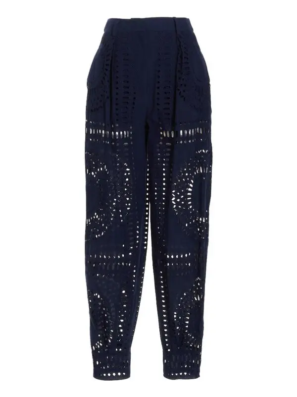 Alberta Ferretti Embroidered Trousers - Black