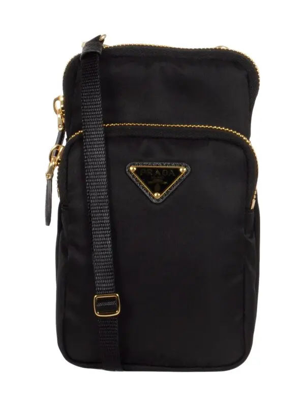 Prada Zippered Shoulder Bag - Black