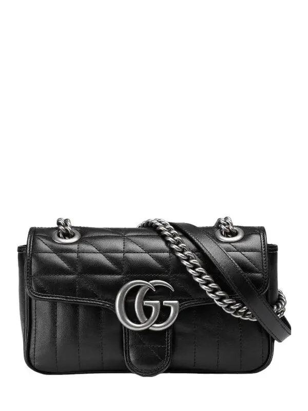 Gucci Mini Gg Marmont Matelassé Shoulder Bag - Black