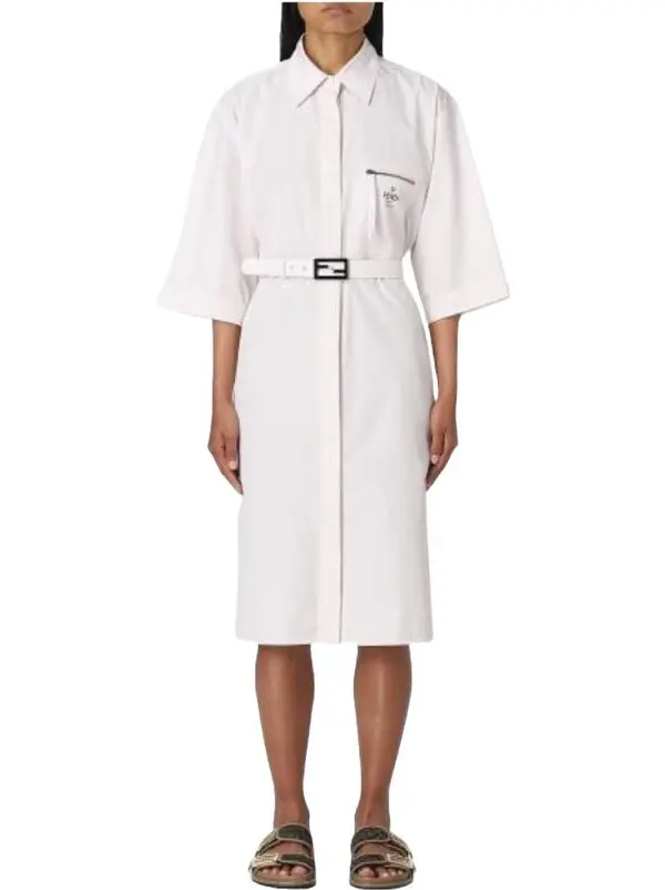Fendi Oversized Shirt Dress - White