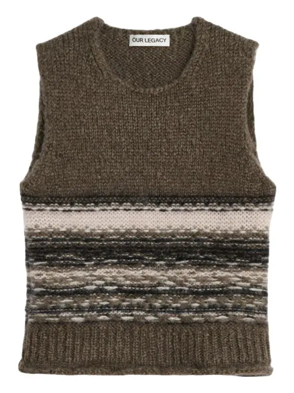 Our Legacy Sleeveless Striped Knit Vest - No