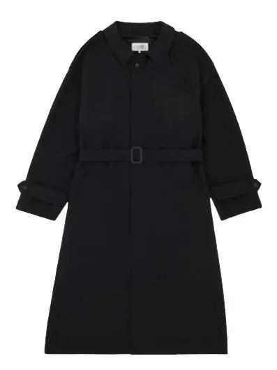 MAISON MARGIELA Belted Long Coat - Black