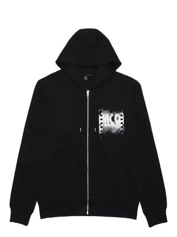 Alexander McQueen Logo Zip-up Hooded Jacket - Black