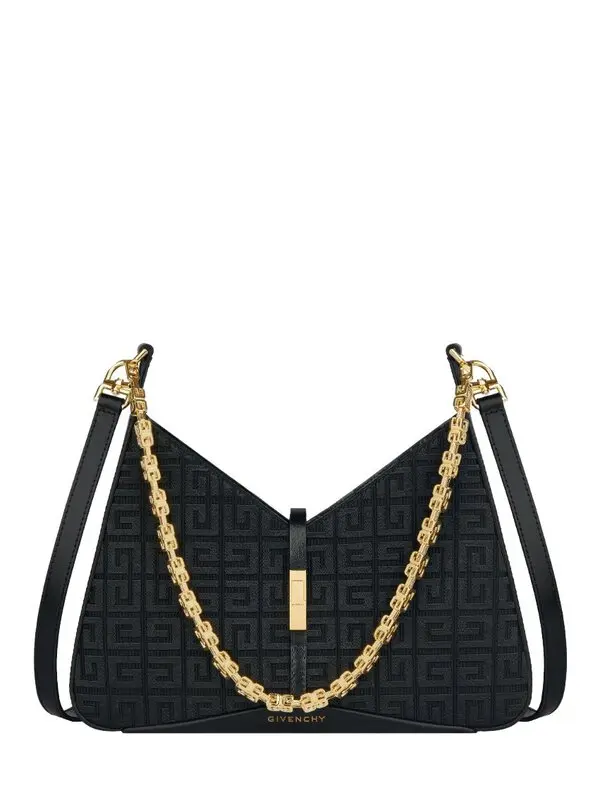 Givenchy Logo Embroidered Cut Out Small Shoulder Bag - Black