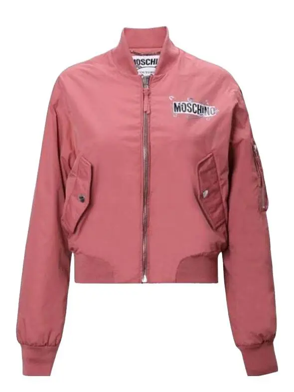 Moschino Bear Print Bomber Jacket - Pink