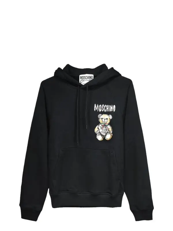 Moschino Teddy Bear Print Hoodie - Black
