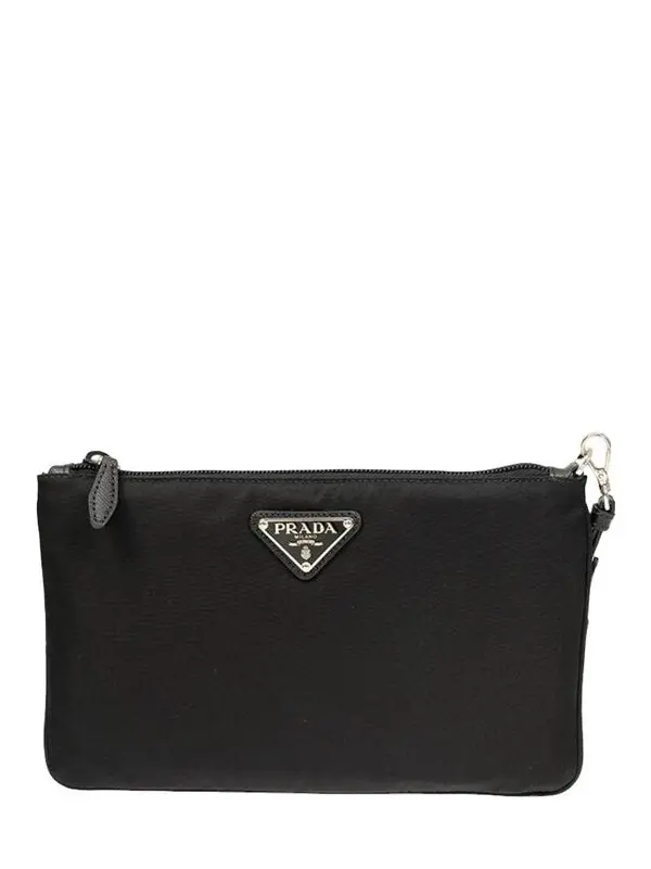 Prada Logo Clutch - Black