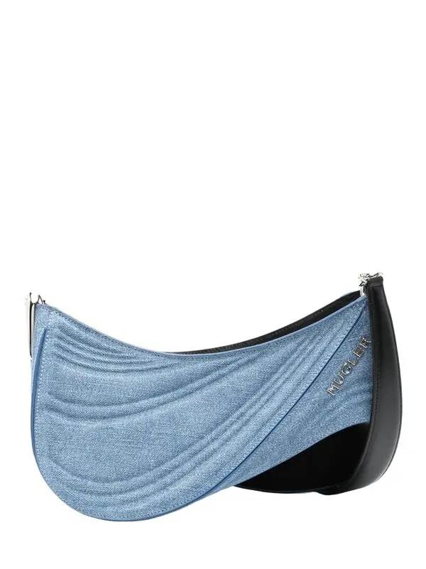 MUGLER Denim Shoulder Bag - Blue
