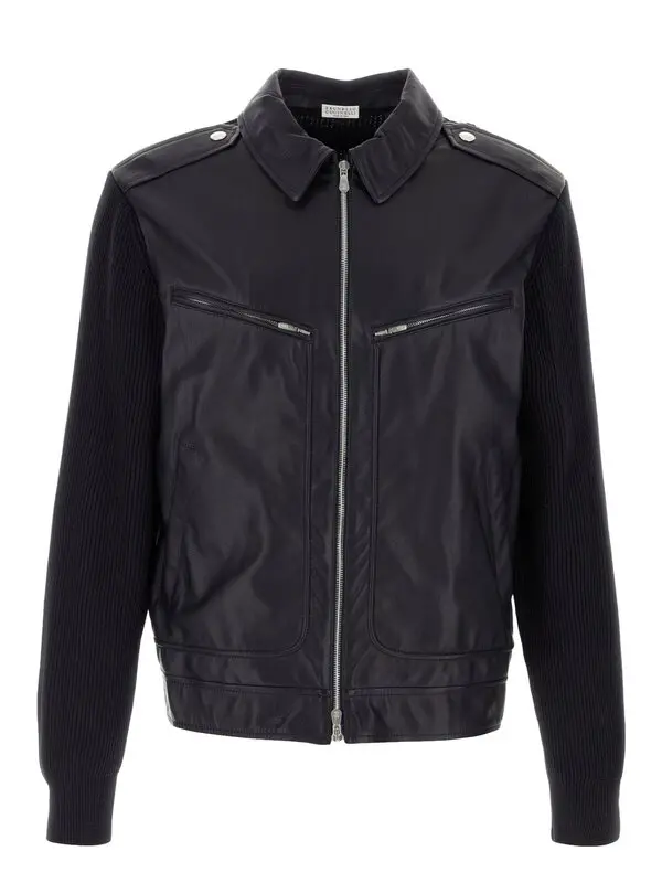 Brunello Cucinelli Padded Zipped Jacket - Blue