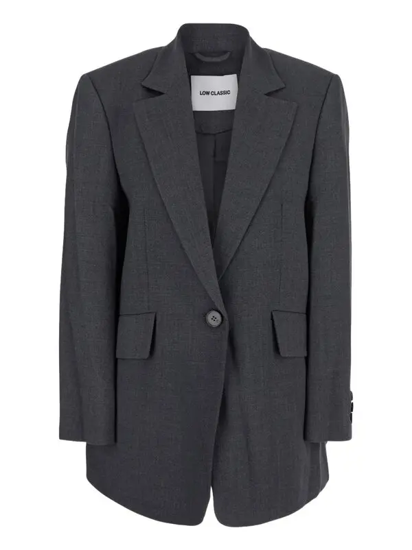 LOW CLASSIC Oversize Single-breasted Jacket - Black