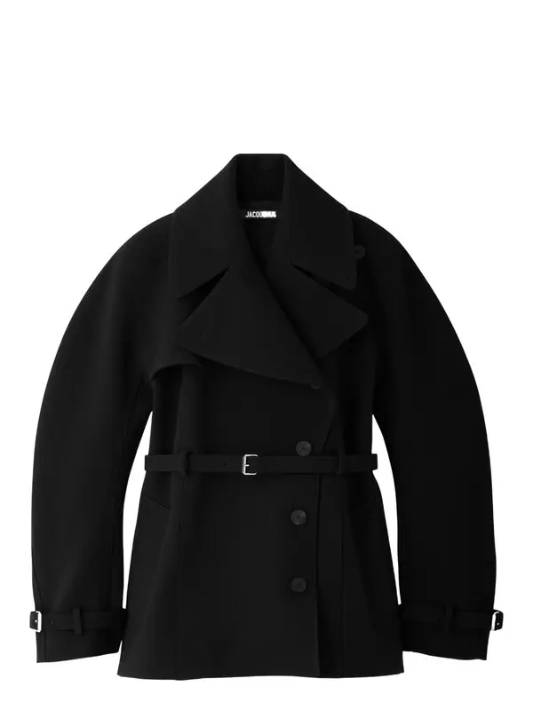 Jacquemus The Short Ovalo Trench Coat - Black