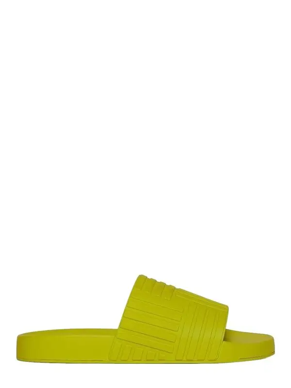 Bottega Veneta Intarsia-pattern Slides - Yellow