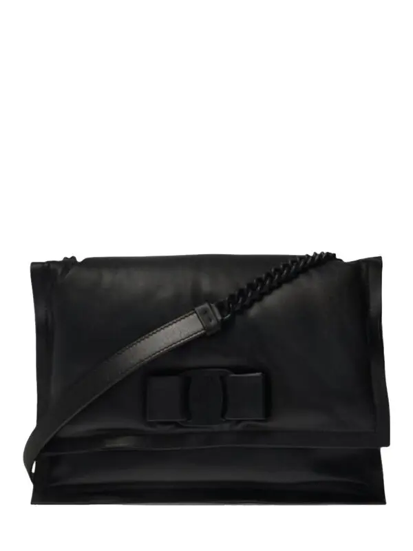 FERRAGAMO Viva Bow Shoulder Bag - Black