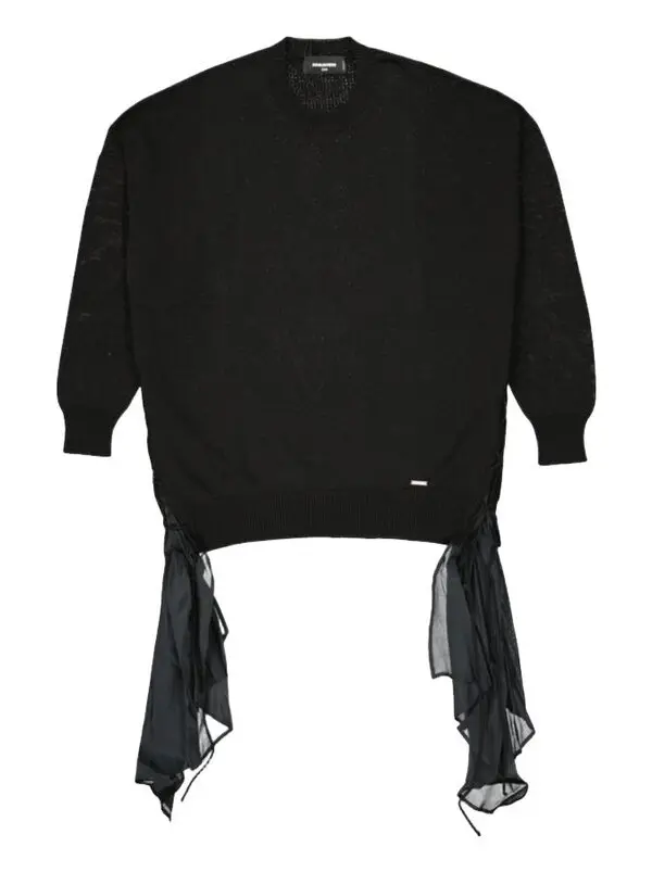 Dsquared2 Lace-up Side-slit Sweater - Black