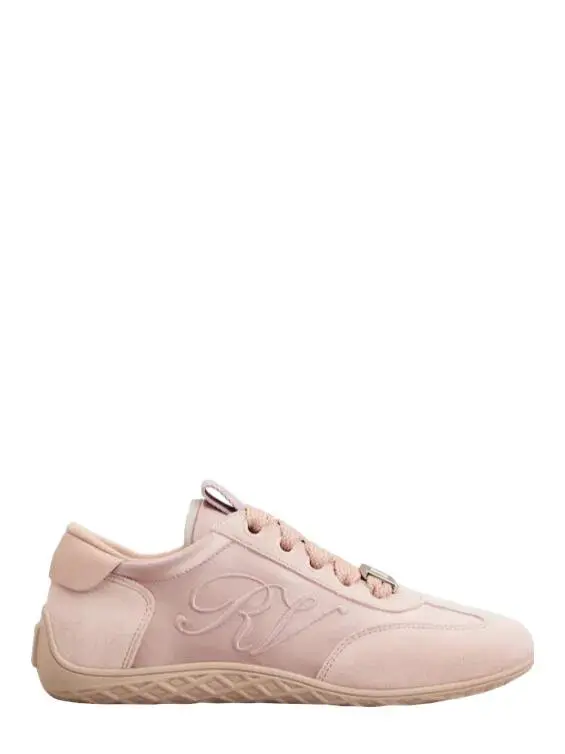 ROGER VIVIER Viv Low Sneakers With Embroidered Monograms - Pink