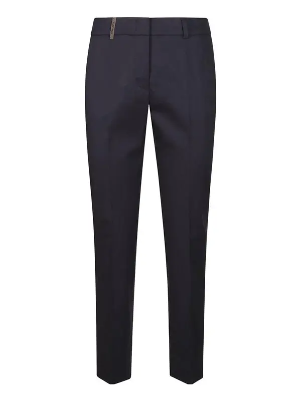 Peserico Tailored Straight-leg Trousers - Navy