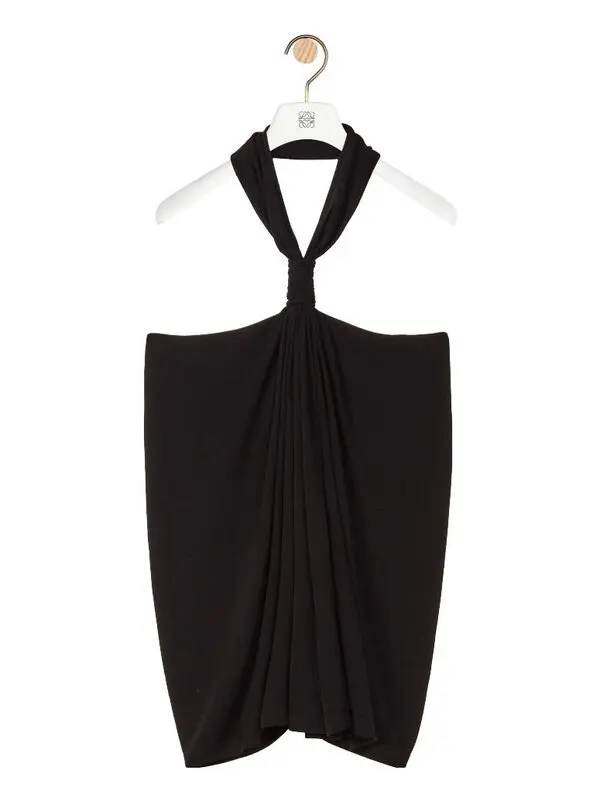 Loewe Halter Neck Vest With Knotted Front Detail - Black