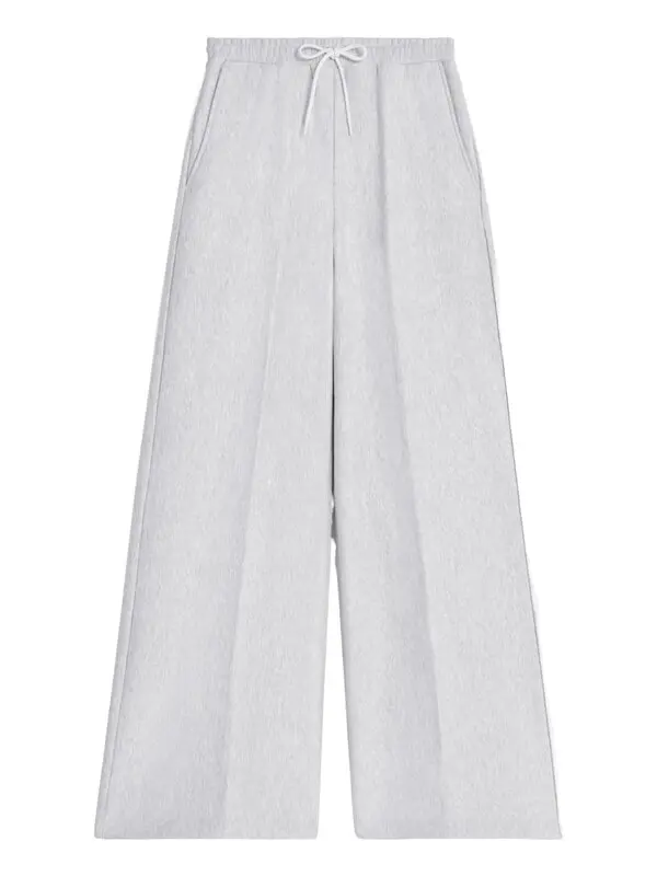 Celine Flared Cotton Fleece Sweatpants - White