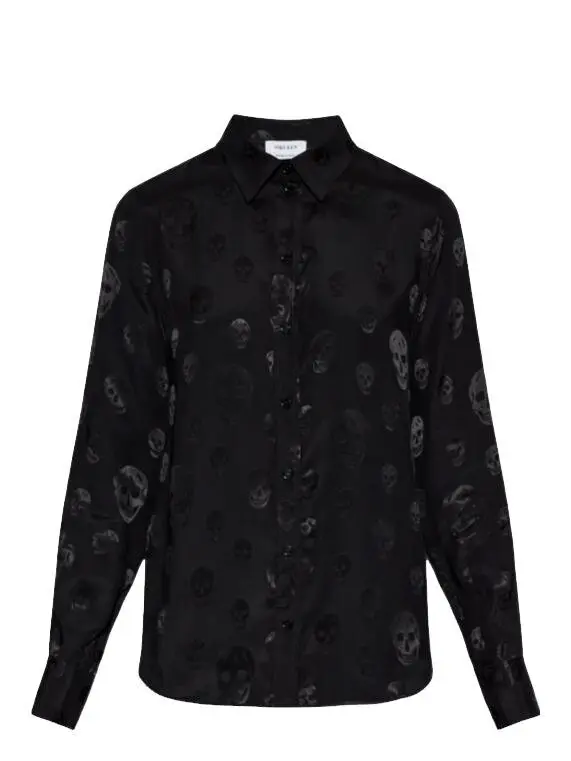 Alexander McQueen Skull Printed Long-sleeve Shirt - Black