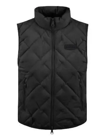 Duvetica High Collar Sleeveless Quilted Vest - Black