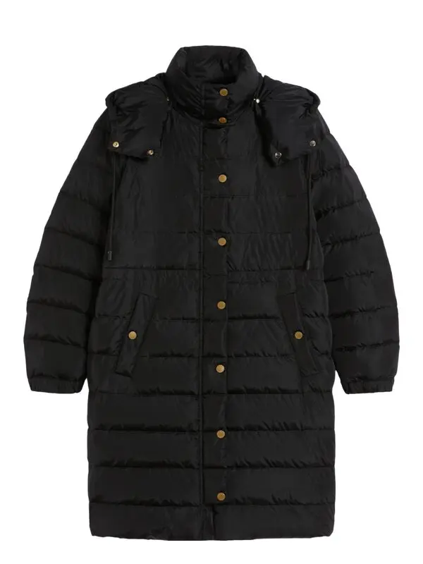 Max Mara Slim-fit Quilted Down Jacket With Removable Hood - Black