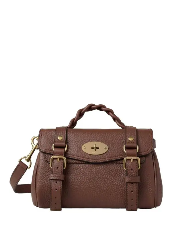 Mulberry Alexa Buckled Mini Crossbody Bag - Bright Oak Heavy Grain