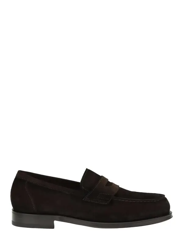 Santoni Slip-on Loafers With Textured Sole - Black