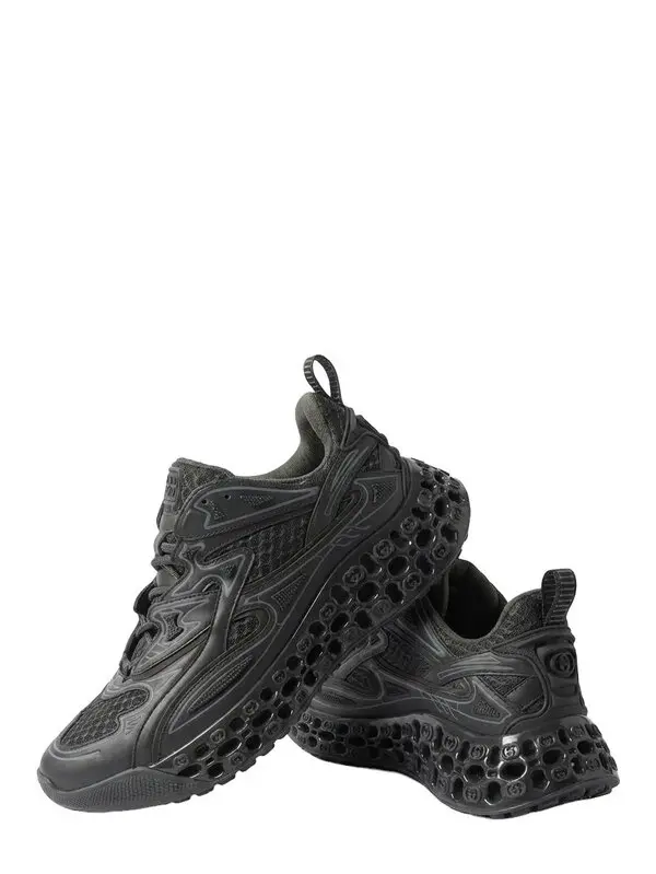 Gucci 3d Effect Interlocking G Trainers - Black