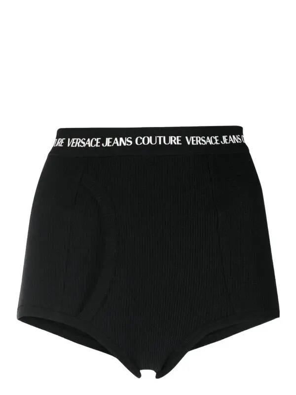 Versace Logo Band Mini Shorts - Black