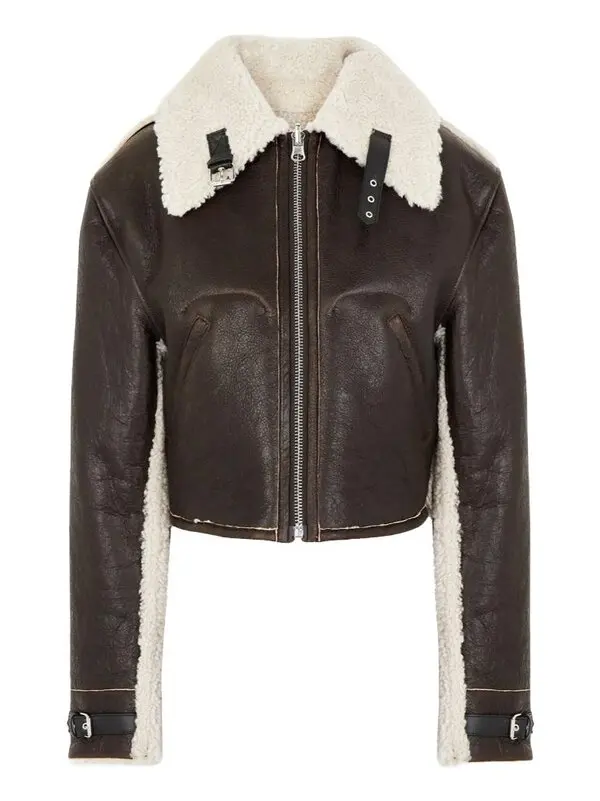 MAISON MARGIELA Reversible Shearling Aviator Jacket - Black