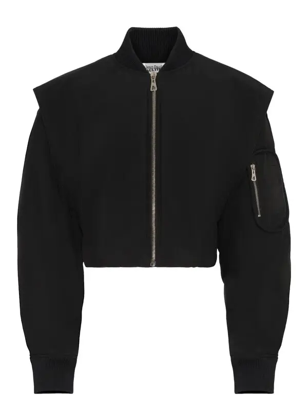 JEAN PAUL GAULTIER Cropped Zip-fastening Bomber Jacket - Black