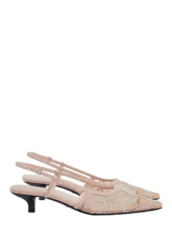 Gucci Slingback Pumps With Embellishments - Pink