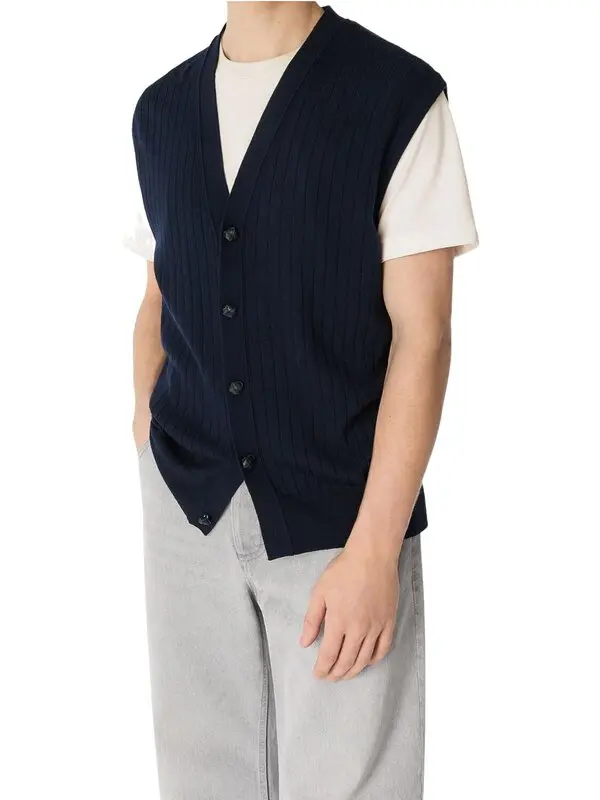 Bottega Veneta V-neck Sleeveless Knitted Gilet - Abyss