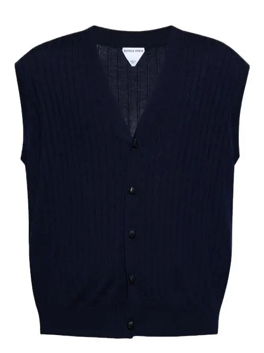 Bottega Veneta V-neck Sleeveless Knitted Gilet - Black