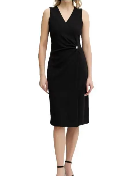 Calvin Klein Sleeveless V-neck Dress - Black
