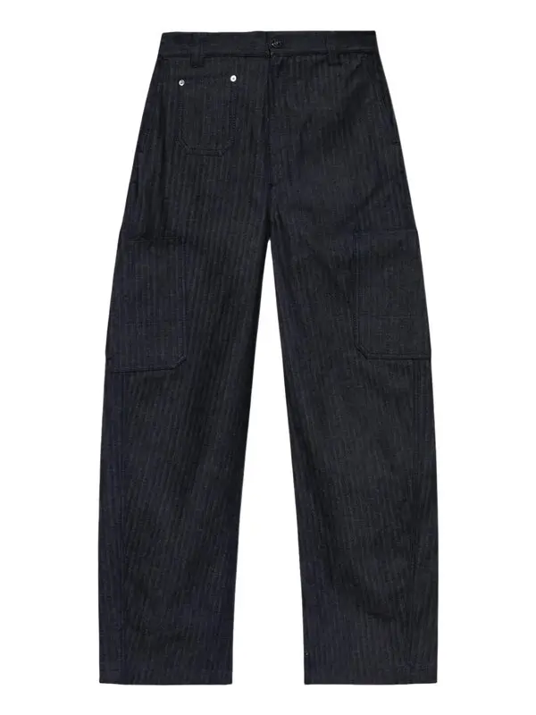 Givenchy Herringbone Denim Cargo Trousers - Black