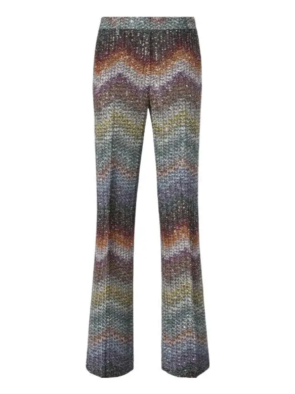 Missoni Embroidered Knitted Trousers - Gray