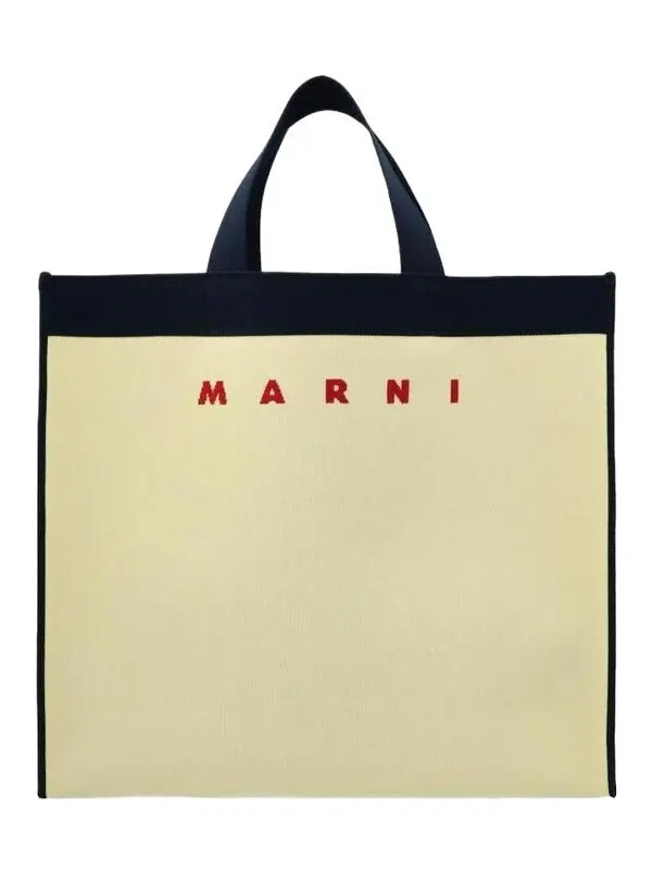 Marni Logo Jacquard Tote Bag - Yellow