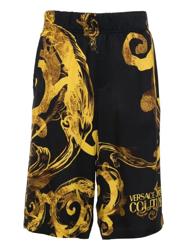 Versace Watercolour Print Knee-length Shorts - Black