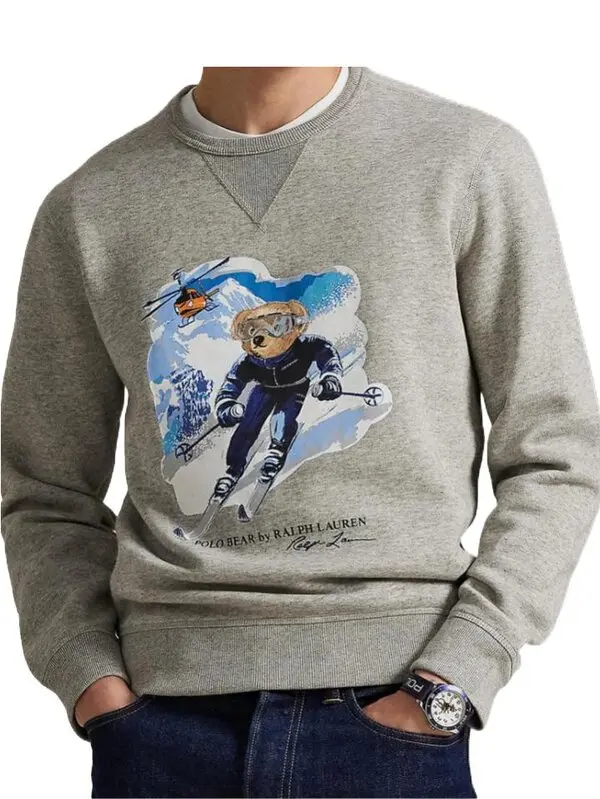 Polo Ralph Lauren Teddy Bear Printed Crewneck Sweatshirt - Gray