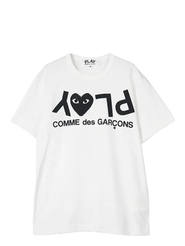 Play Comme Des Garcon Round-necked Logo T-shirt - White