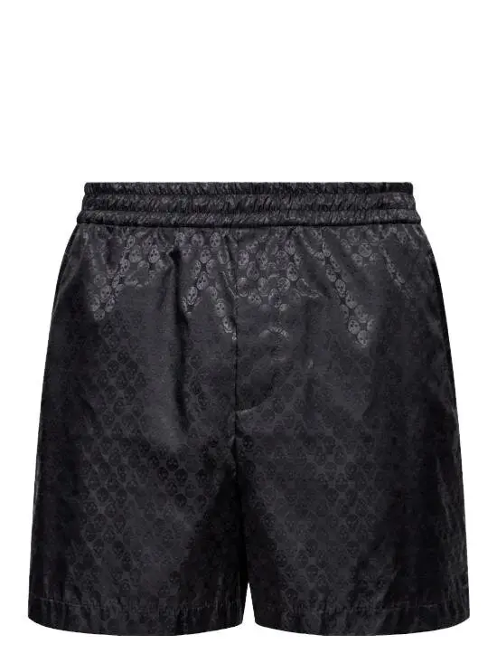 Alexander McQueen Skull Motif Elasticated Waist Shorts - Black