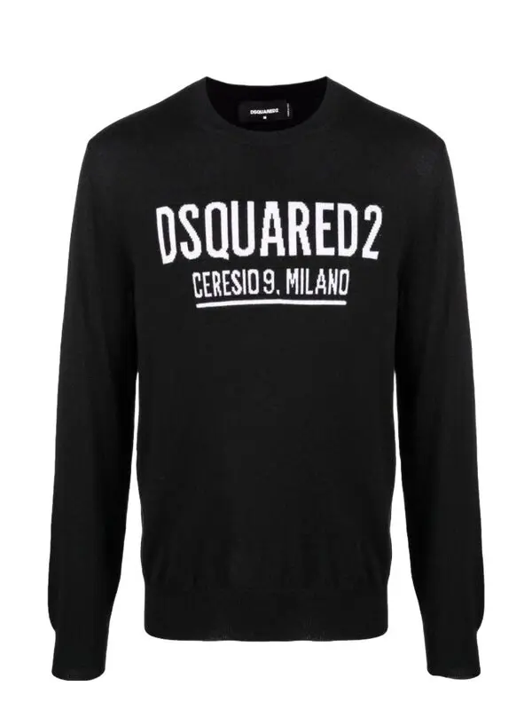 Dsquared2 Logo Intarsia Jumper - Black