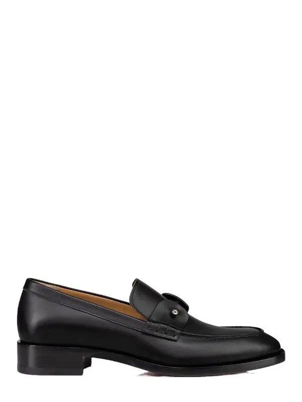 CHRISTIAN LOUBOUTIN Slip-on Loafers With Silver Piercing - Black