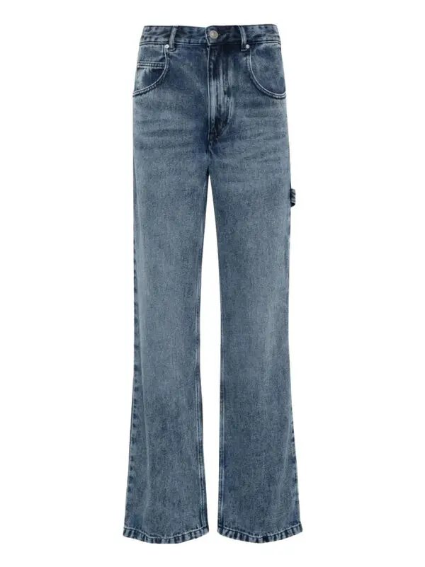 Isabel Marant Étoile By Mara' Logo Patch Wide-leg Jeans - Light Blue