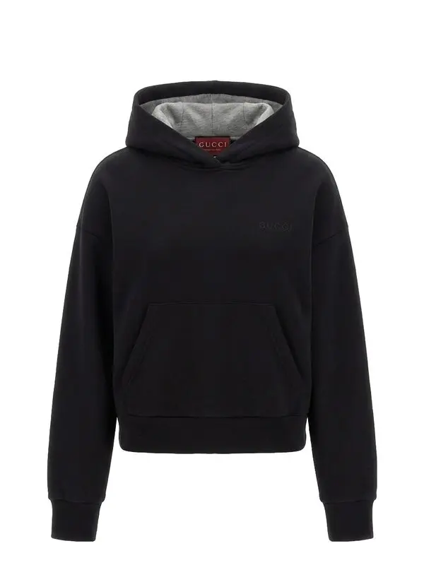 Gucci Viscose Jersey Hooded Sweatshirt - Black